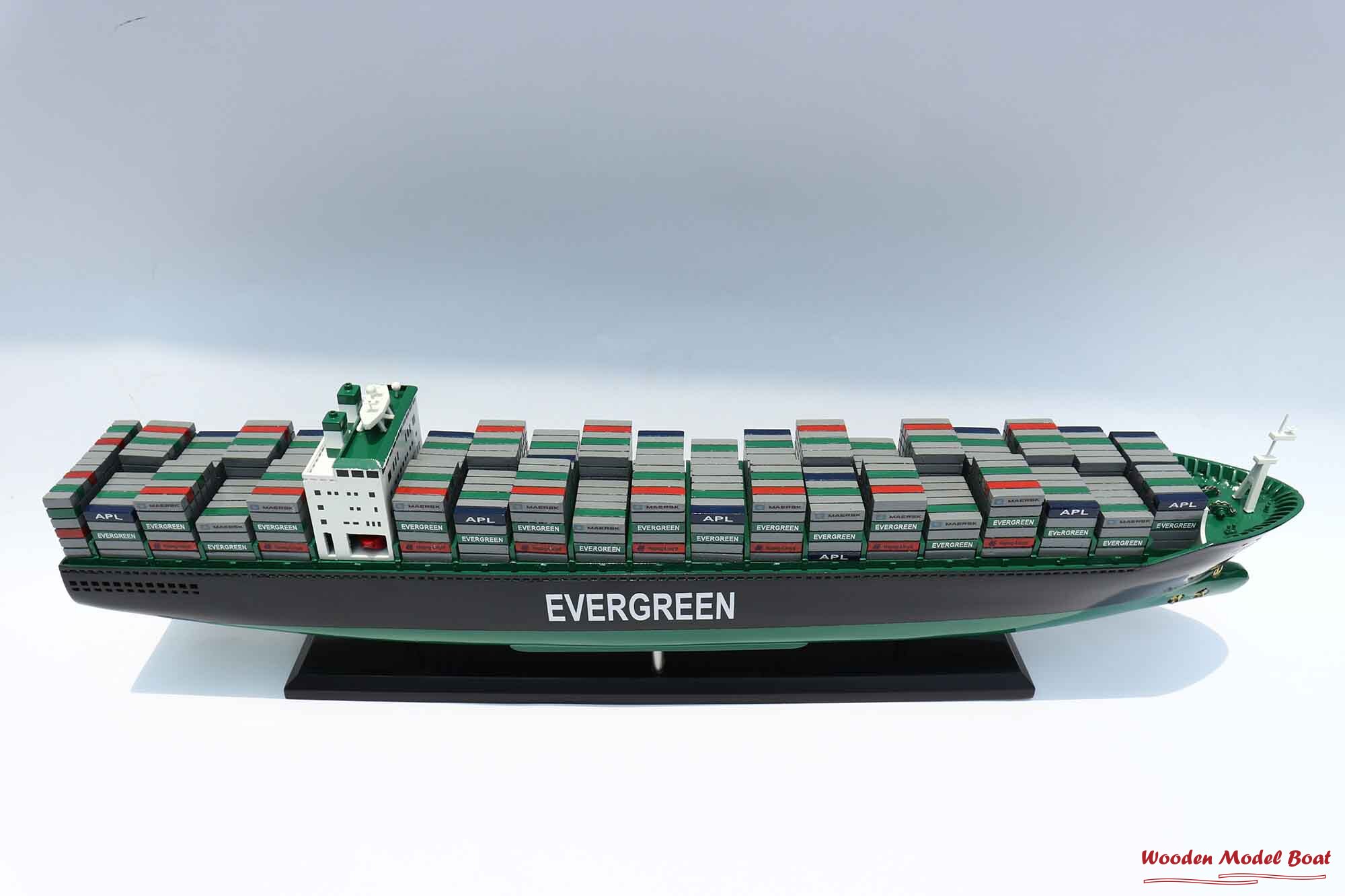 Evergreen Container Ship Model 27.5" - Wooden model boat